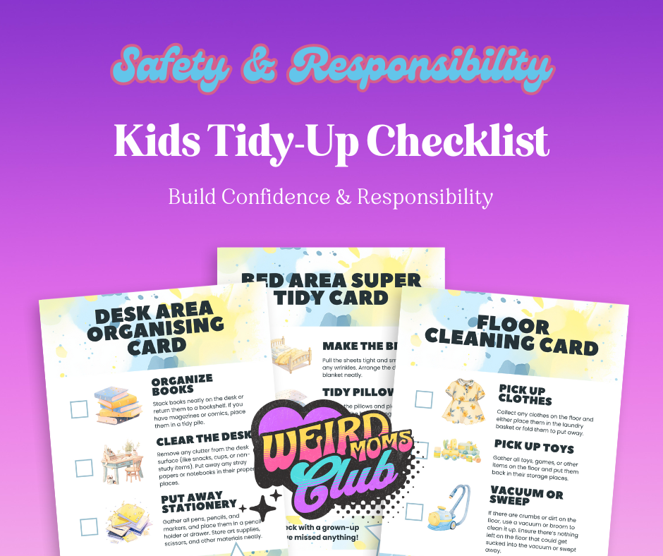 Kids Room Cleaning Checklist Cards – Weird Moms Club